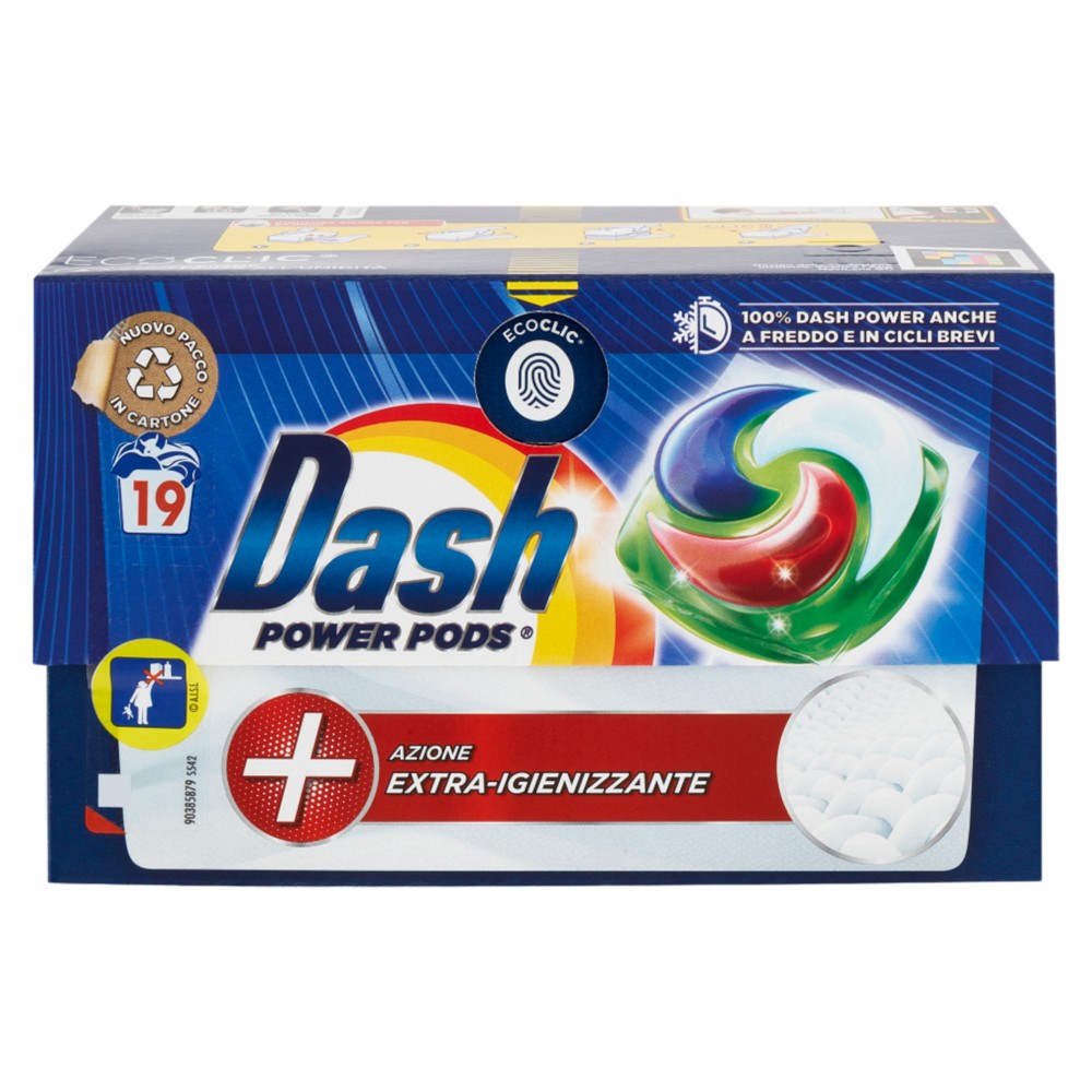 Capsule detergent for clothes, Dash, sanitizing, 19 capsules
