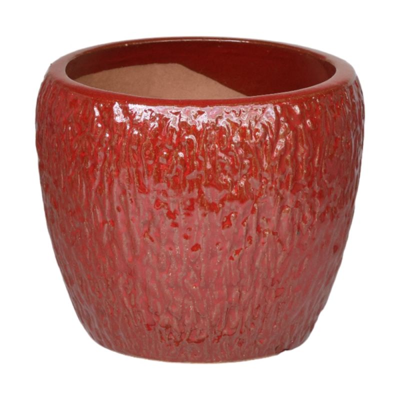 Flower pot, ceramic, red, 19x19x15.5 cm | Megatek
