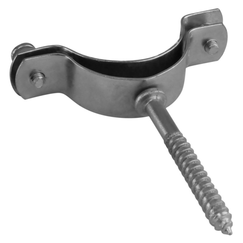 Pipe clamp without rubber,with screw white zinc plated steel