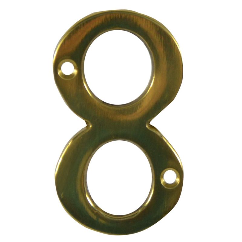 Door number, 8, brass, yellow, 2 | Megatek