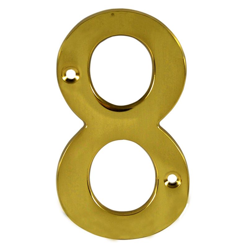 Door number, 8, brass, yellow, 4 | Megatek