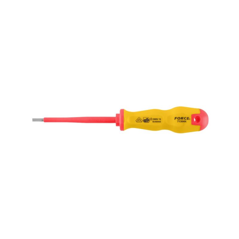Screwdriver (-) wire, FORCE, steel / rubber, 4x100 mm | Mega