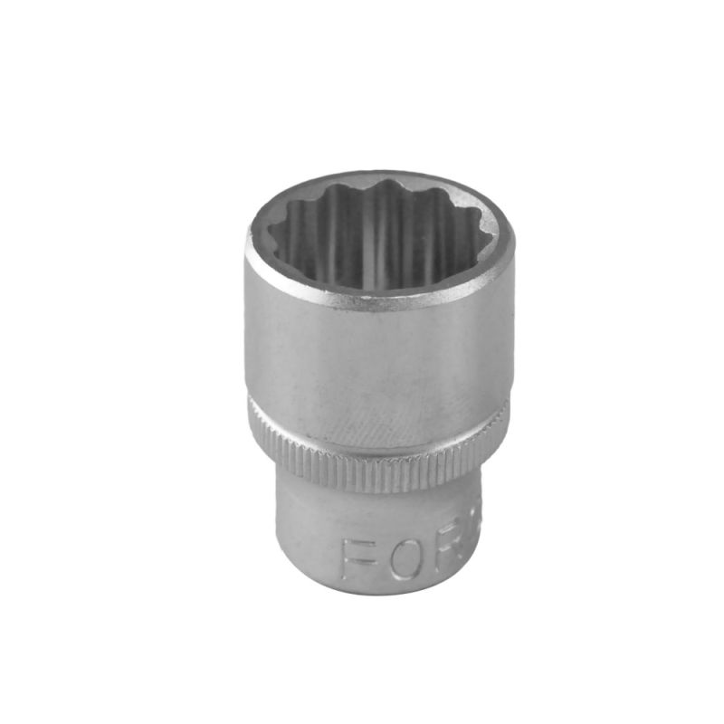 Flank socket, FORCE, chrome vanadium, 3/8 ,12 PT, 17x30 mm