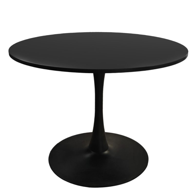 Bar table, Clift, mdf tabletop, metal structure, black, Ø100