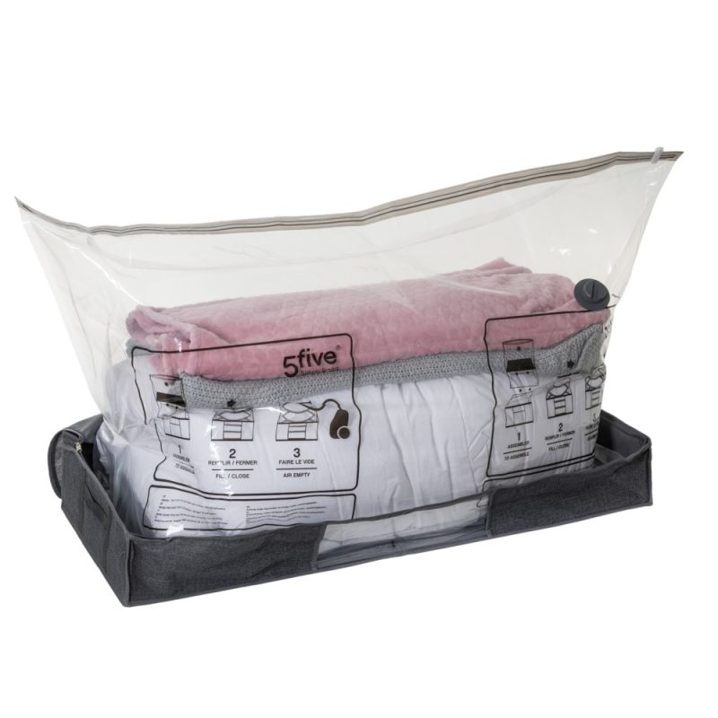 Airproof packaging bag, polyethylene, transparent/grey, 100x