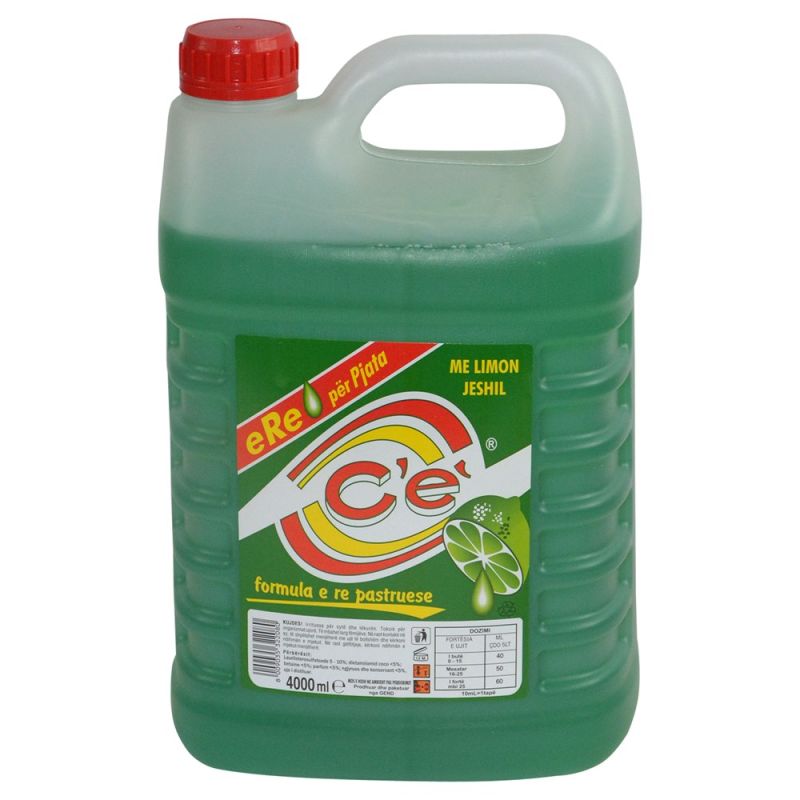 Cleaner detergent, C'e ,dishwasher soap, 4 lt, lemon, 1 pie