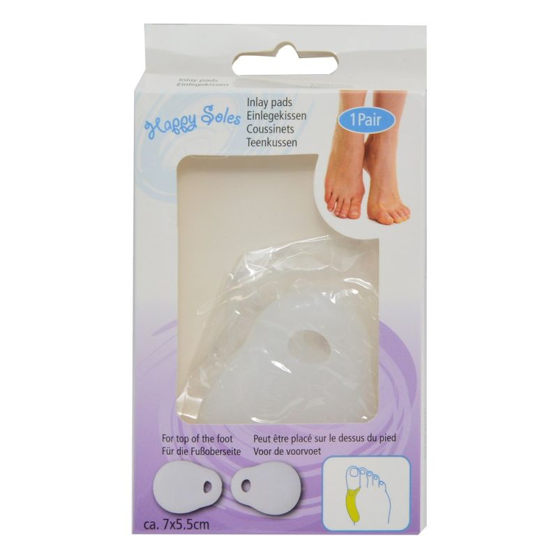 Inlay pads, fot top of the foot, plastic, 7.5x5 cm, 2 pair