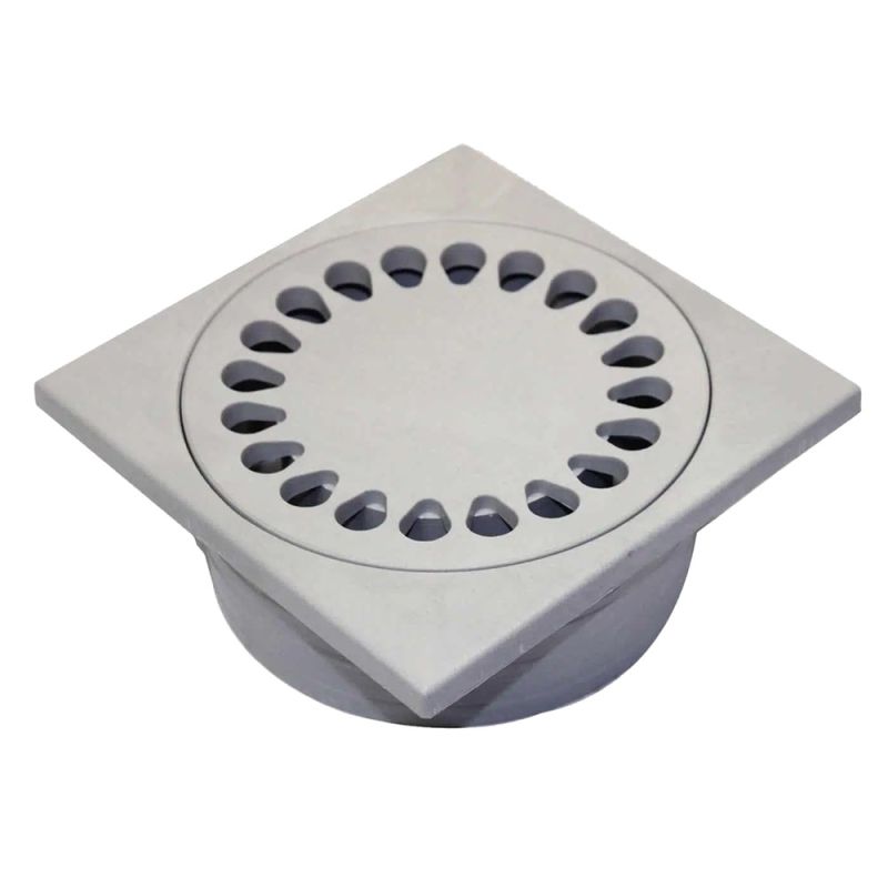 Waste trap for flor, vertical, plastic, gray, 15x15x ø50 | M