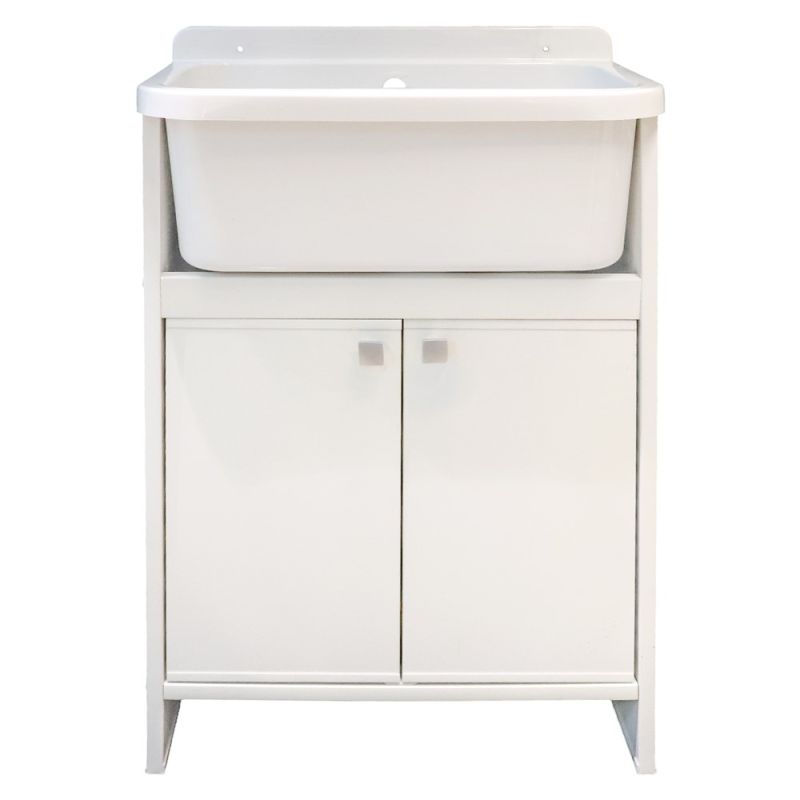 Basin furniture set, PVC, ground mounting, white | Megatek