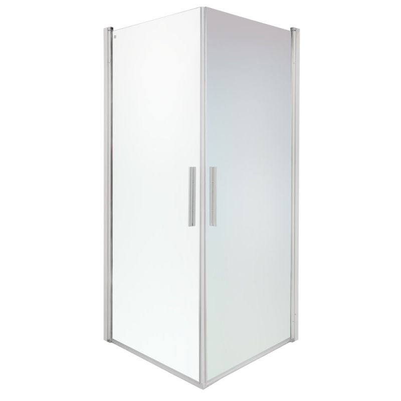 Shower cabin, aluminum profiles, chrome, 5 mm glass, 90x90xH