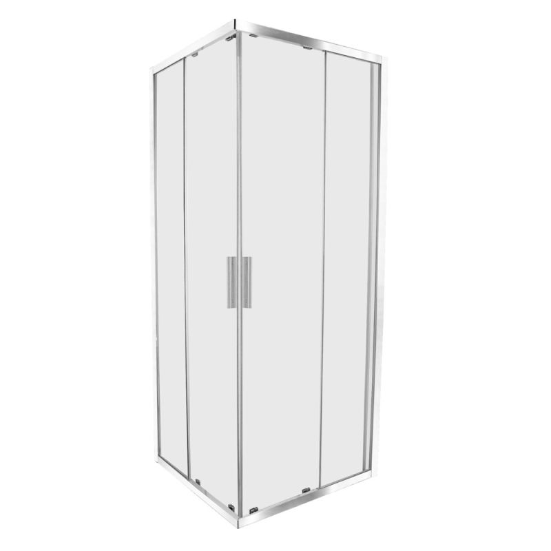 Shower cabin, aluminum profiles, chrome, 5 mm glass, 90x90xH
