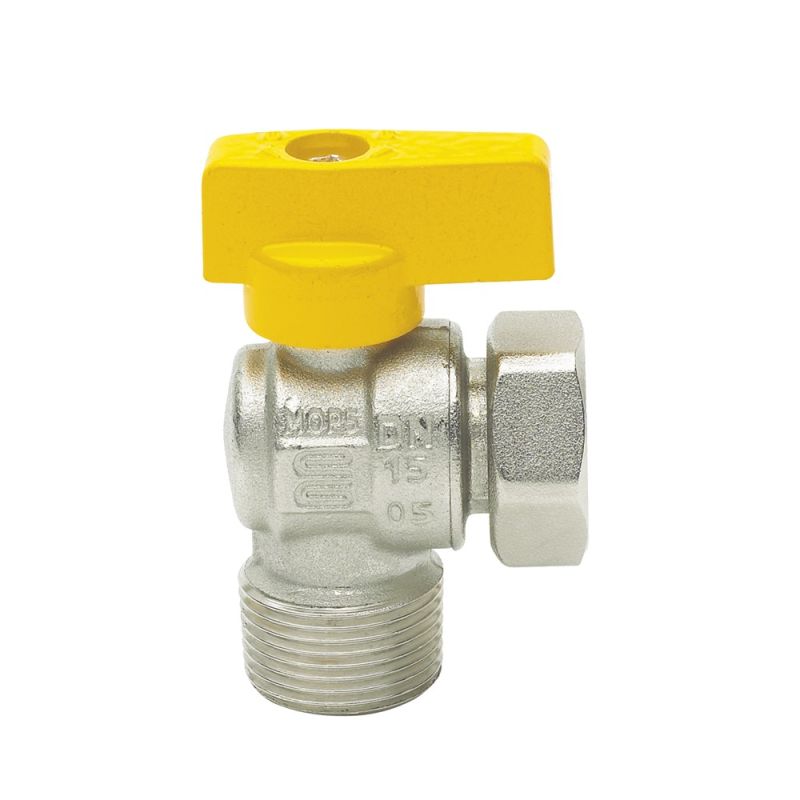 Angle gas valve, with nuts, for boilers, 1/2''x1/2'' | Megat