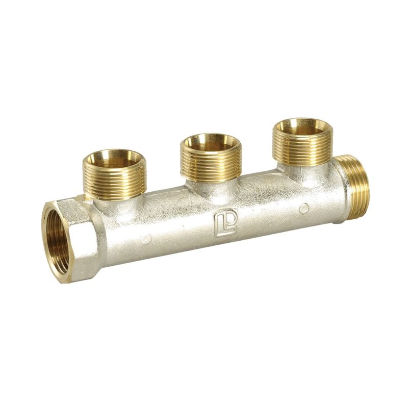 Brass Manifold, Linear, 3 Outlets, 1''x1/2'' | Megatek