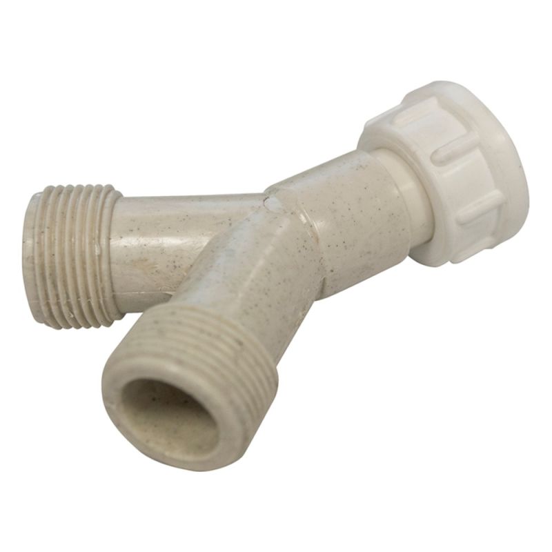 Washing machine connector, with 2 outlets, Abs/plastic, whit