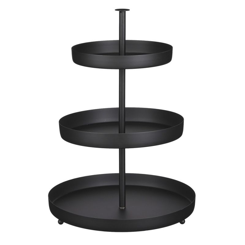 Tray, Tiered, metal, black, Ø30 xH43.5 cm | Megatek