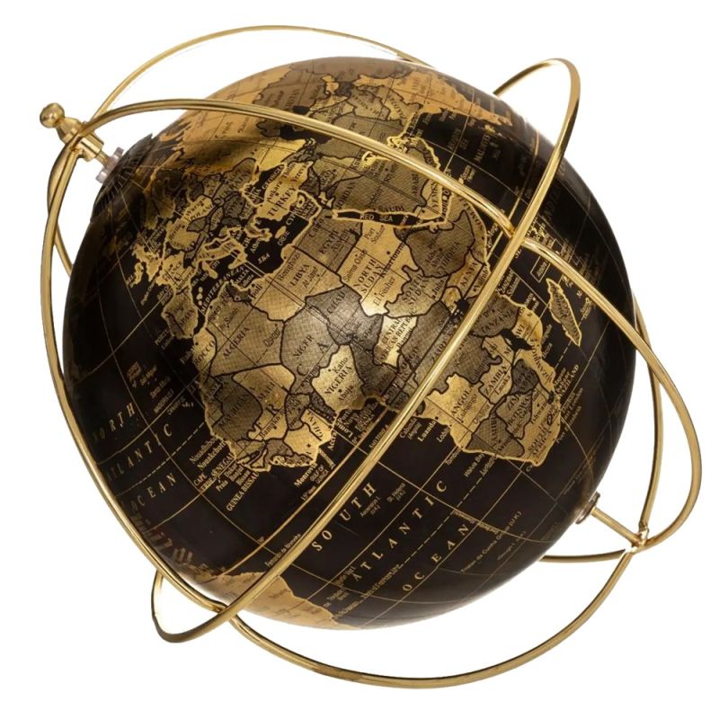 Decorative object, Globe, polystyrene/metal, assorted, 28x26