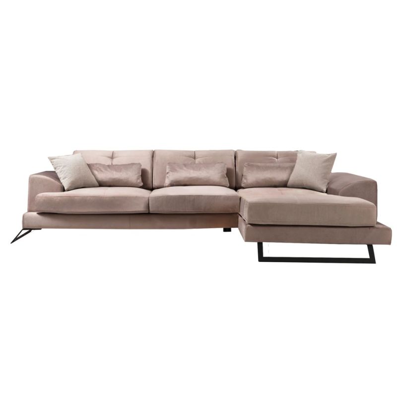 Corner sofa, Frido, right, metal frame, textile upholstery,