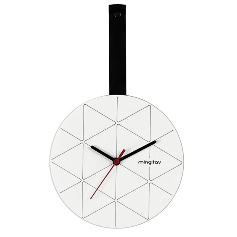 Wall clock, Minuet, mdf, white/black, 23xH23 cm | Megatek