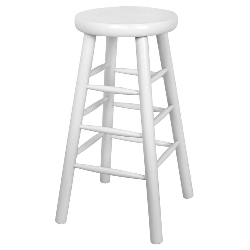 Bar stool, HELSINKI, wooden structure, white, Ø36 xH77.5 cm