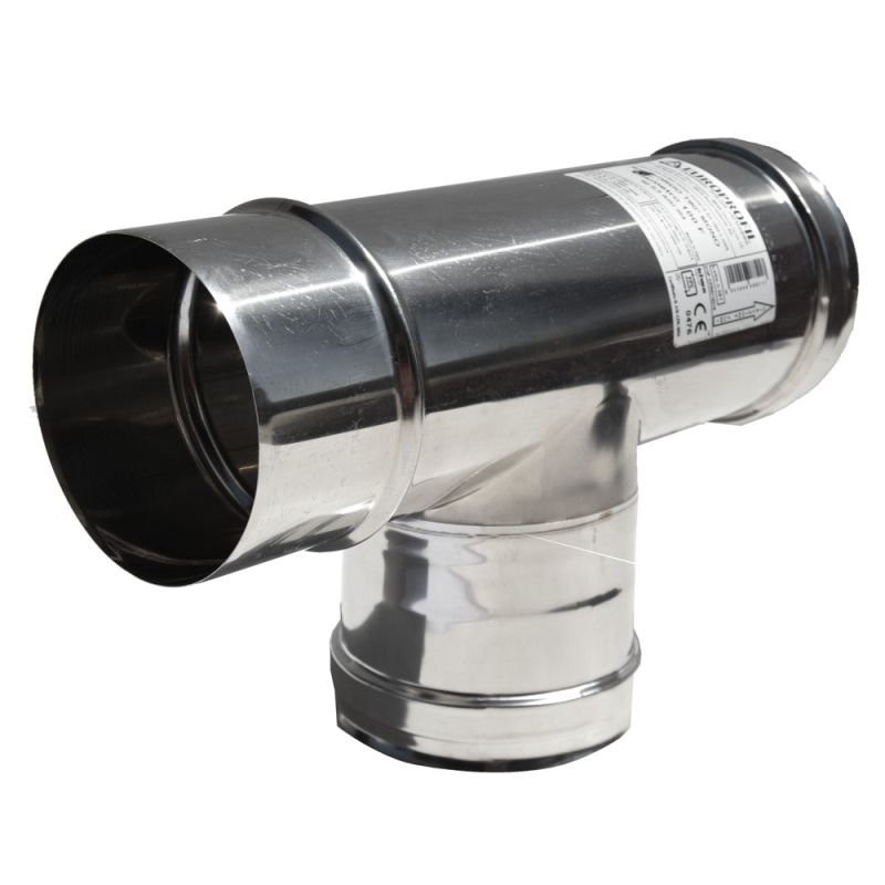 Connector T, stainless 304, Ø150 mm, flat | Megatek