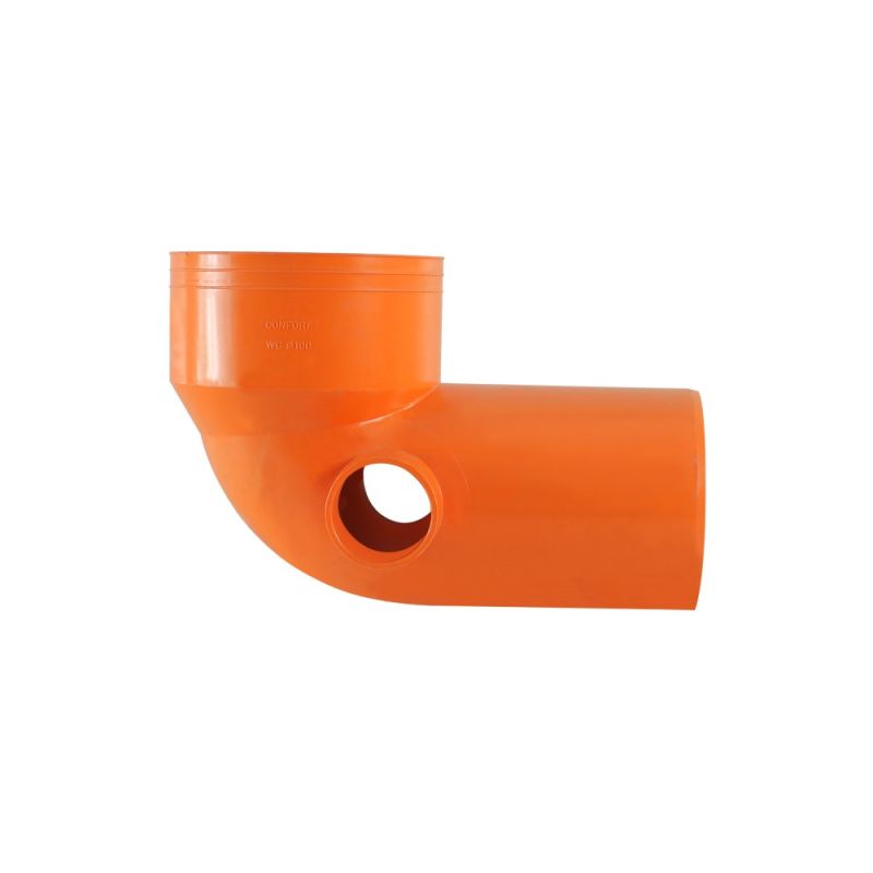 Elbow WC, PVC, Ø110x40x40mm, left out and right | Megatek