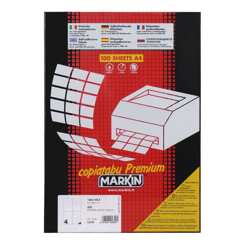 Adhesive label 105X148 (100 sheets A4, 4 lables ) | Megatek