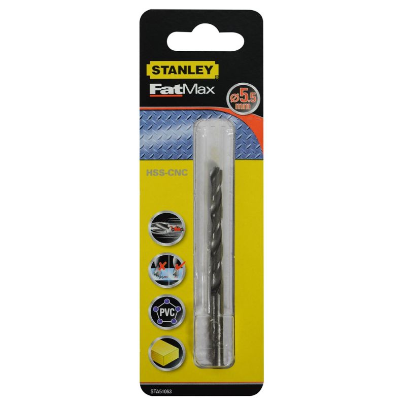 Metal drill bit, Stanley, 5.5x57x93 mm | Megatek