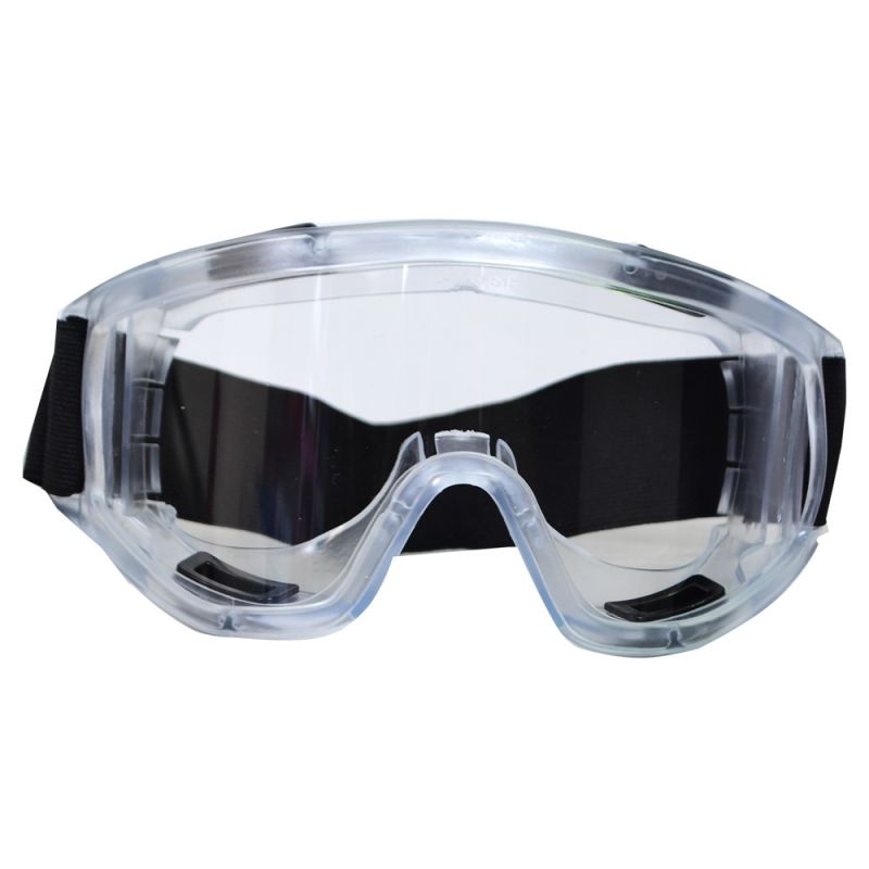 Safety goggles, transparent, with strap, blue structure | Me