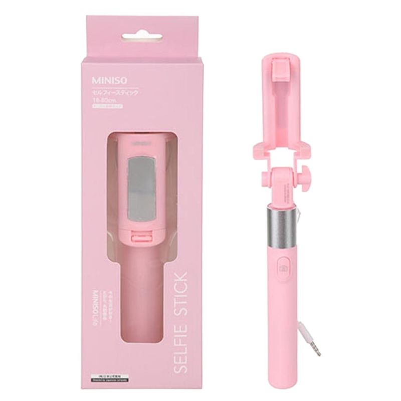 Telescopic stick for selfie, Miniso, with cable, 18-80 cm, p