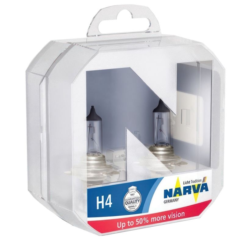 Lamp Narva Range Power 50+ H4 12V 60/55W Set-48861 | Megatek