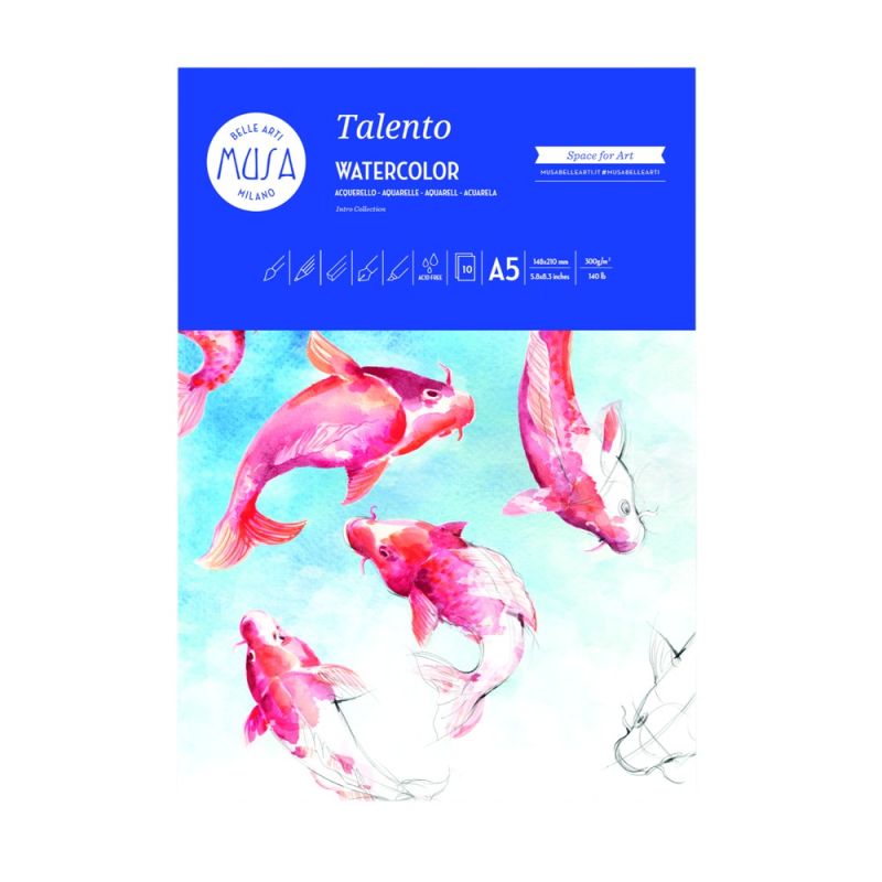 Drawing notebook, Musa, A5, 10 pages, 14.5x21cm, 300g | Mega