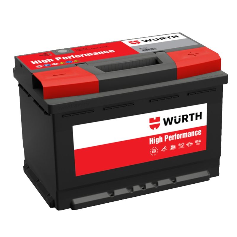 Car battery, Wurth, High Performance, 75 Ah, 680 A, 12 V | M