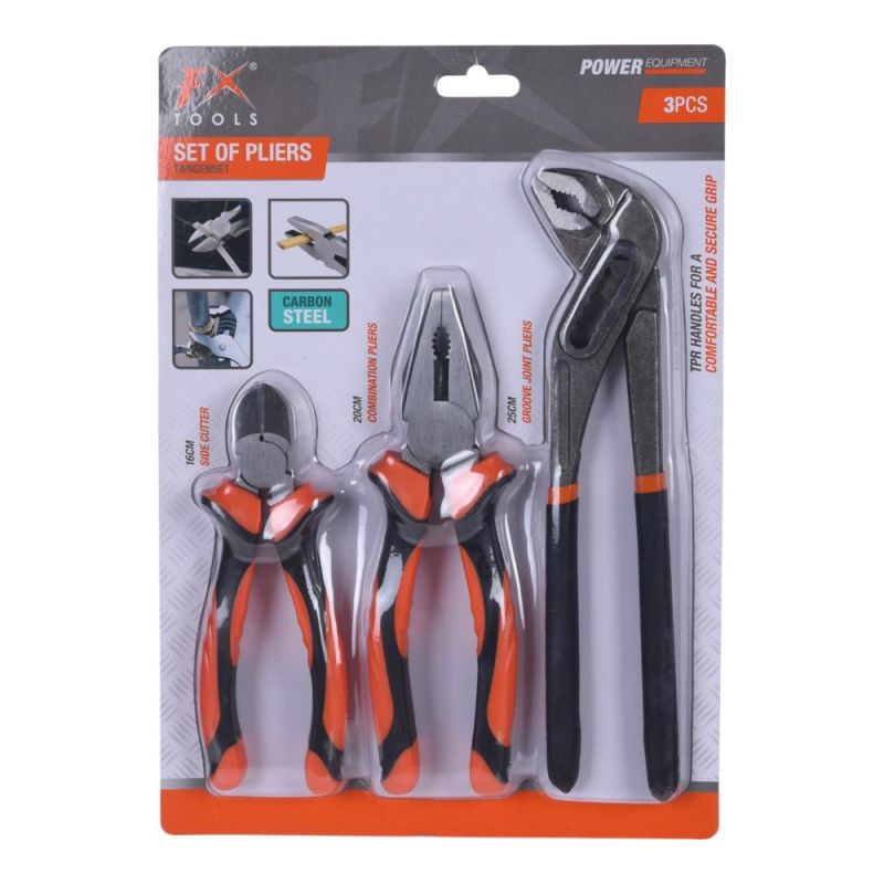 Set of pliers and hydraulic wrench, FX Tools, steel, 3 piece