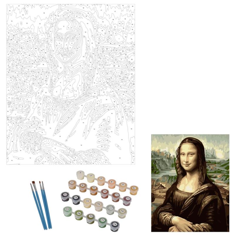 Coloring set, Seurat, Mona Lisa , 40x50 cm, paint by number