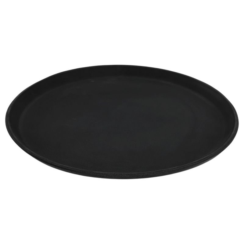 Professional round tray, plastic/rubber, black, Dia. 35.5 cm