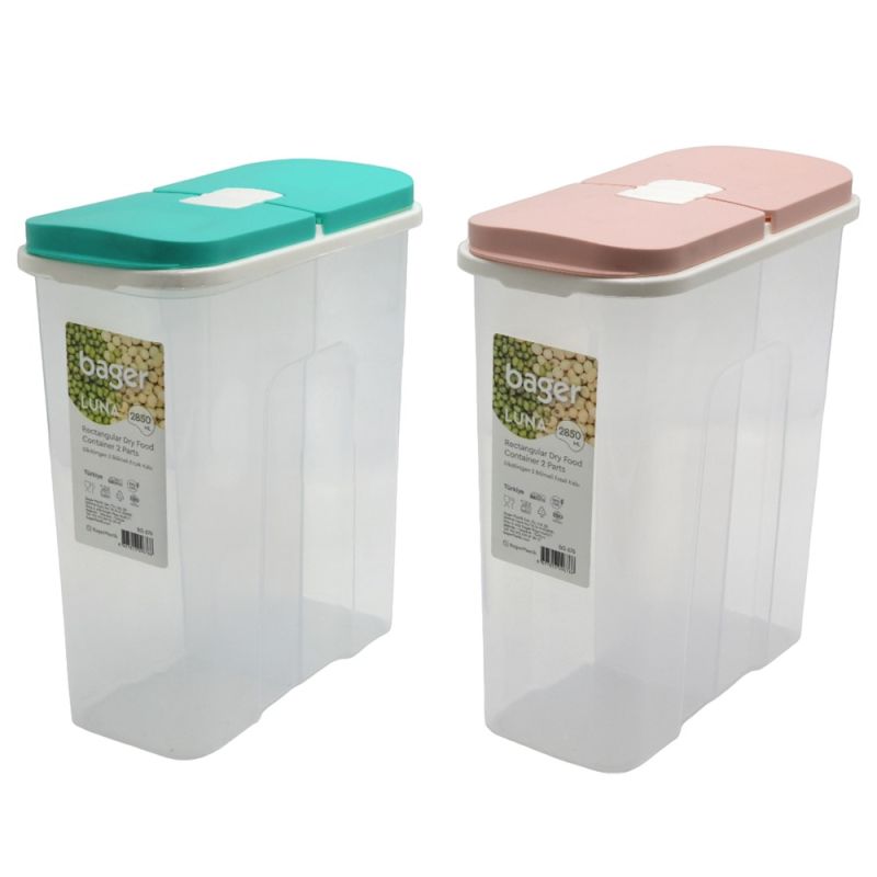 Luna dry food container with 2 parts, plastic, transparent/g
