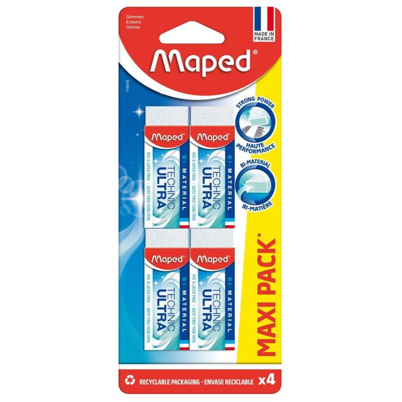 Set of pencil erasers, Ultra Technic, Maped, eraser, 2.15x6.