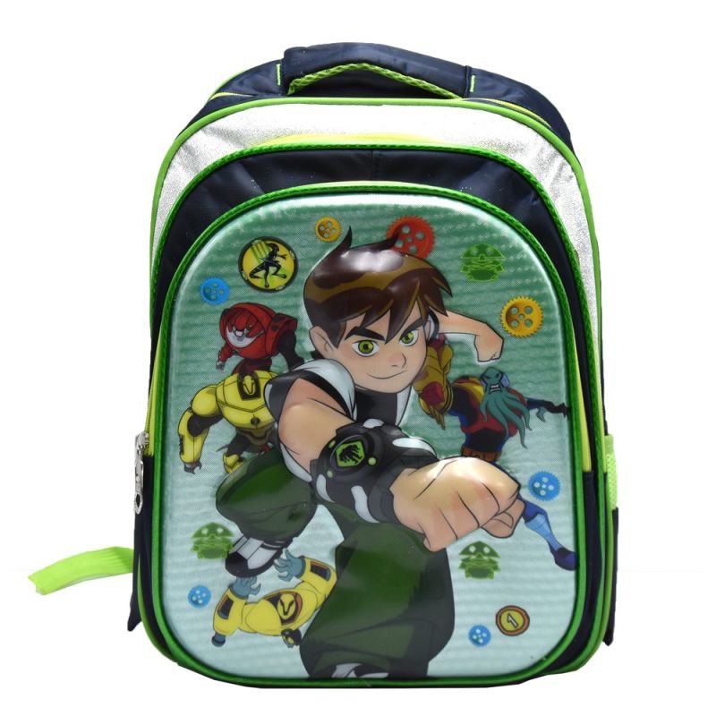 Children's school bag, Ben10, polyester, 50x35 cm, green, 1