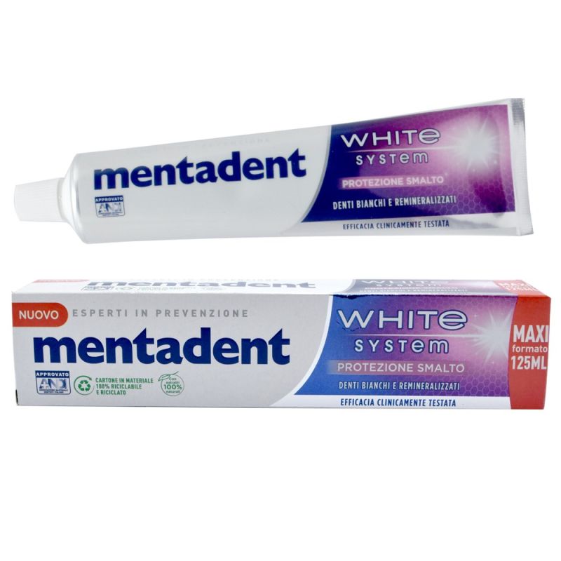 Toothpaste, Mentadent, white, enamel, 125 ml, 1 piece | Mega