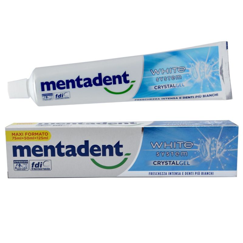 Toothpaste, Mentadent, white, crystalgel, 125 ml, 1 piece