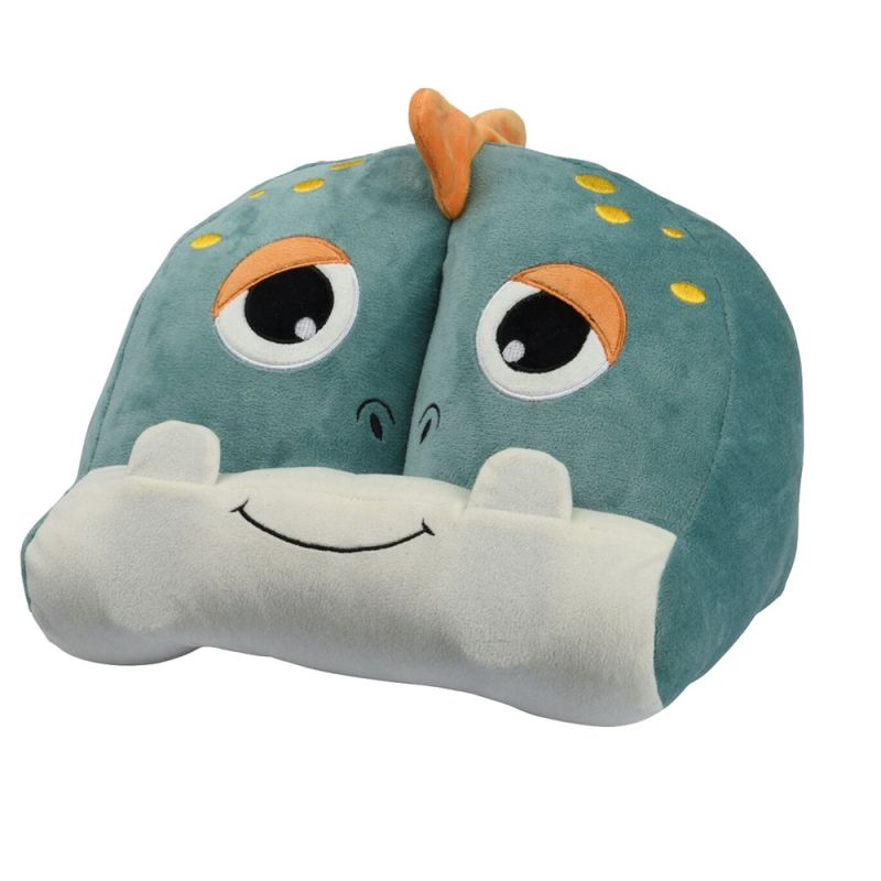 Book and tablet holder, dinosaur, plush, 30x20x20 cm, green,
