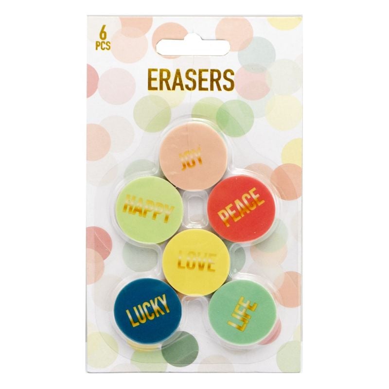 Eraser set of 8 pieces, Pompom | Megatek