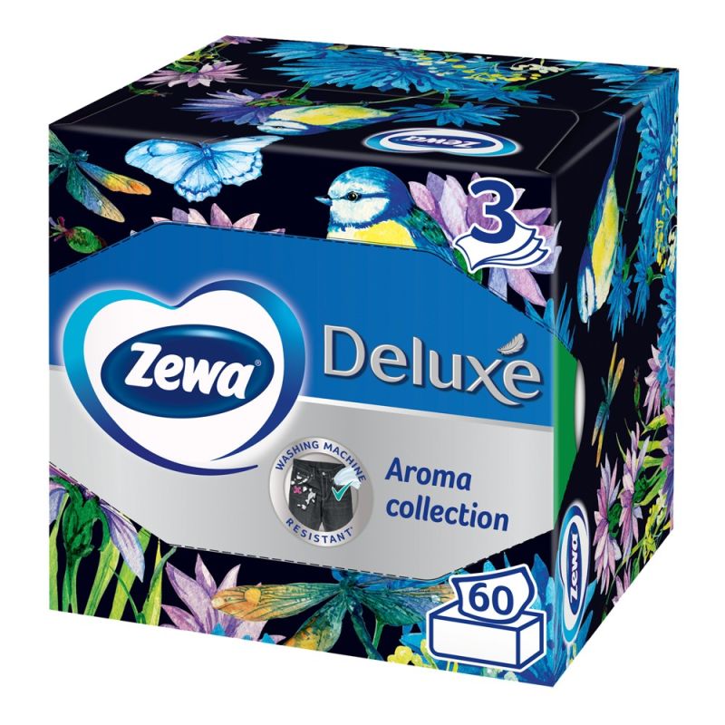 Facoleta with box, Zewa Deluxe, 3 sheets, 60 pieces | Megate