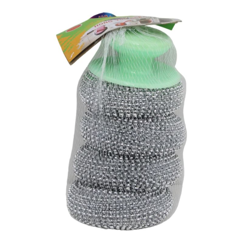 Dishwashing wire, 14 cm, gray, 4 pieces, 1 pack | Megatek