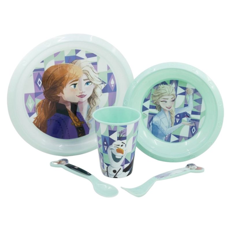 Food set for children, Frozen, plates, glasses, spoons, fork