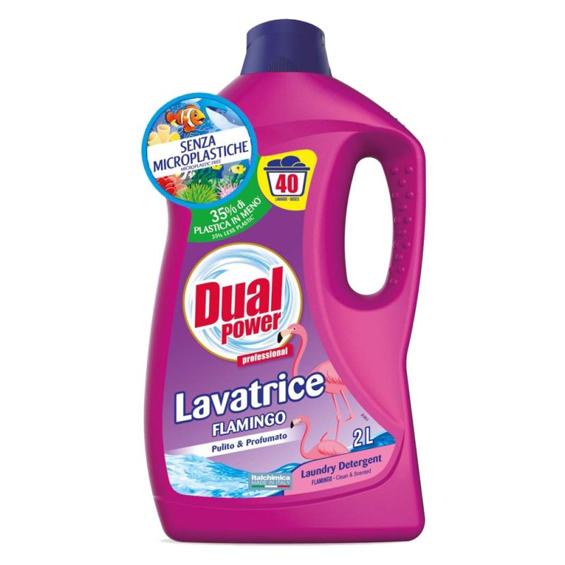 Liquid detergent for clothes, Dual, Flamingo, 40 washes, 2 l