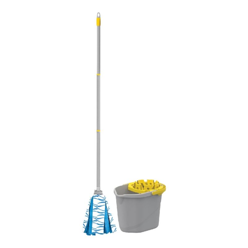 Cleaning bucket set and accessories, Apex, grey/yellow, 12 l