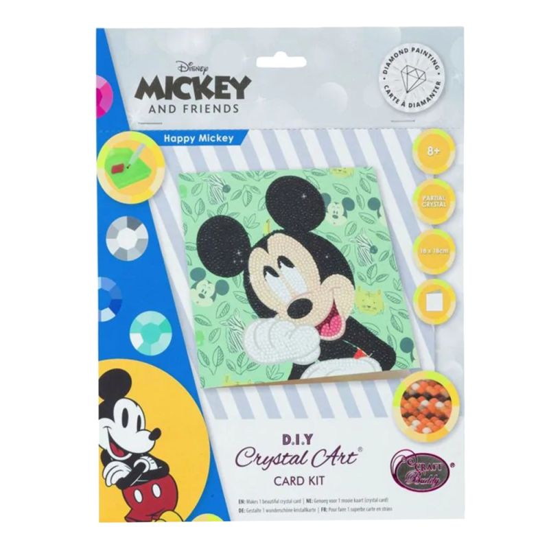 Crystal art card, Craft buddy, Mickey Mouse, 18x18 cm, +8 ye