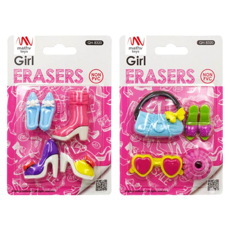 Erasers set, Girl, mixed, 1 pack | Megatek