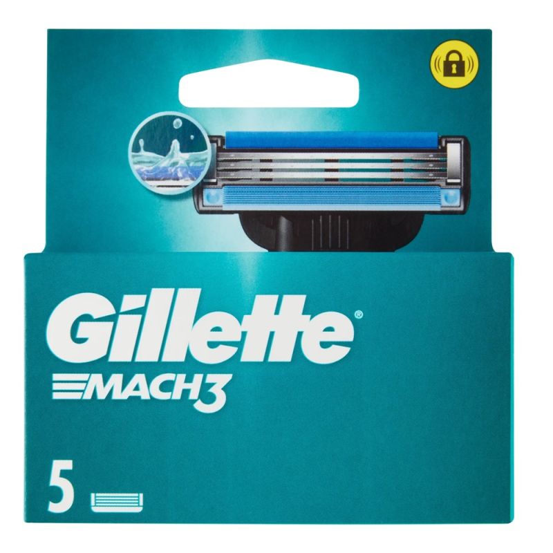 Replacement heads, Gillette, Mach 3, 5 heads, 1 pack | Megat